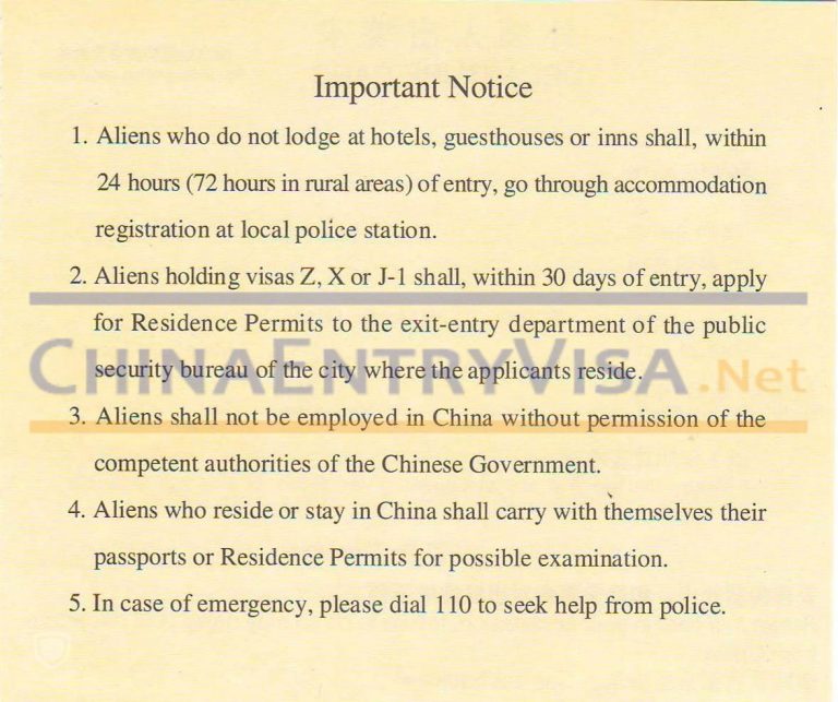 China Immigration Card Explained - Chinese Visa Service